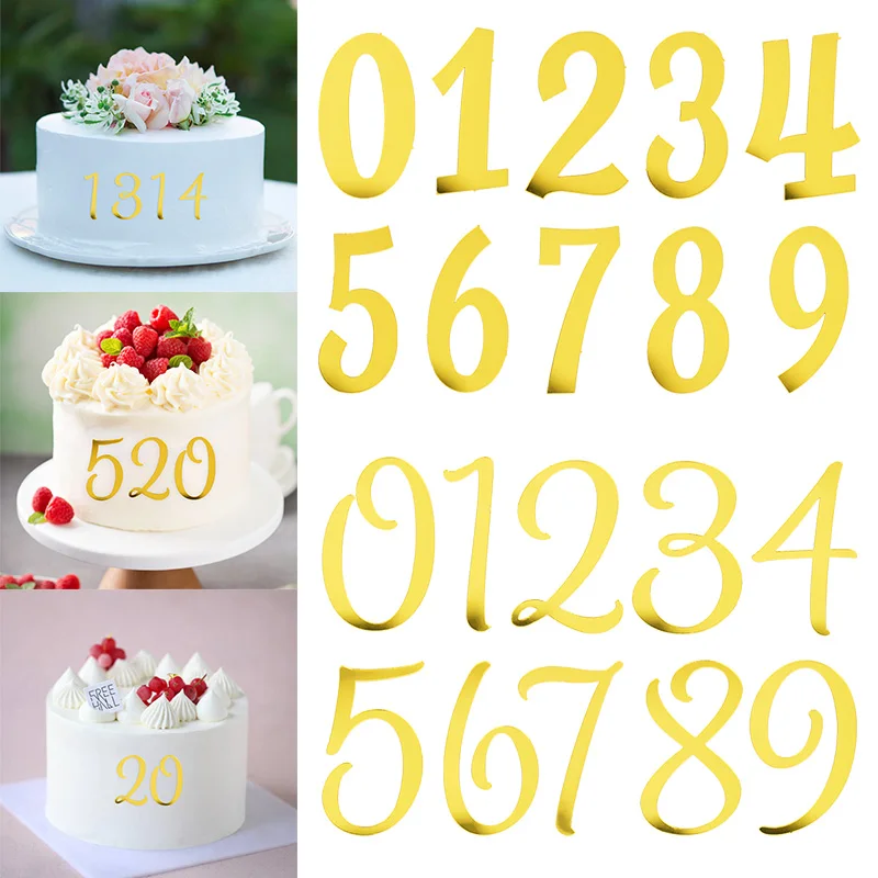 10pcs-bag-Mirror-Acrylic-Numbers-Cake-Topper-Birthday-Party-Wedding ...