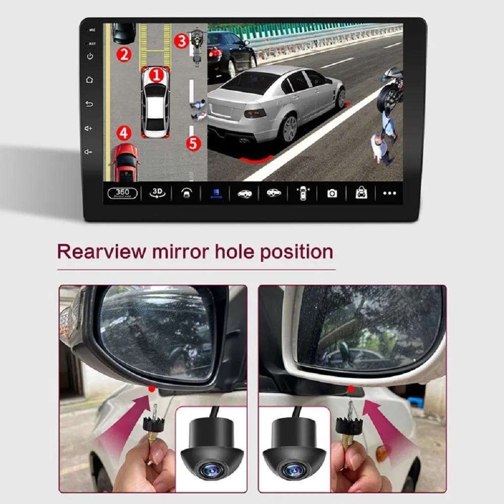 360 Car Camera 360 on the Car Around View Side 3d Camera Multi-angle ...