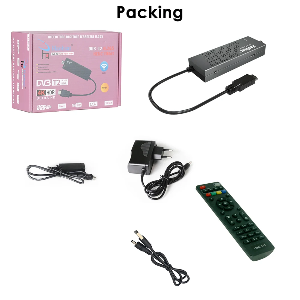 Récepteur-décodeur,décodeur numérique terrestre HEVC 4K, DVB-T2ProTV ...