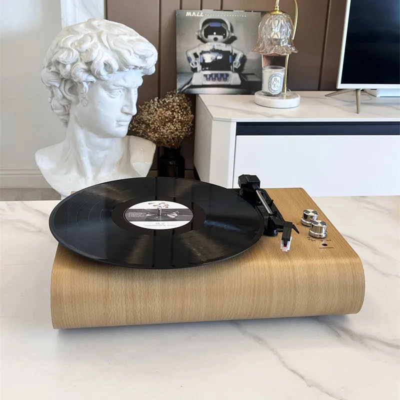 Modern-Design-Vinyl-Record-Player-Retro-Bluetooth-Stereo-Wooden ...