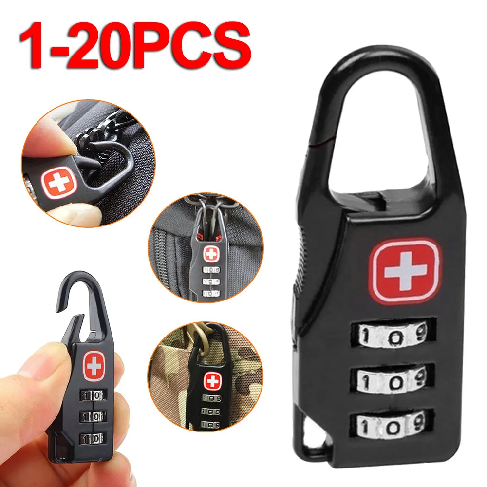 1-20PCS-Portable-Alloy-Mini-Lock-Padlock-Safe-Combination-Code-Padlock ...