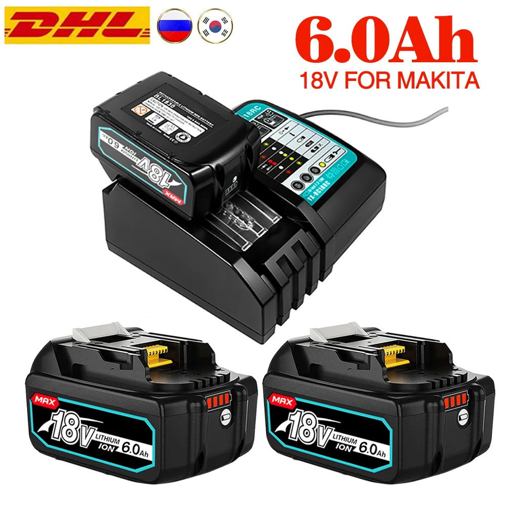 Batterie Li ion Rechargeable pour Makita, 18 V, 6000mAh, BL1860, BL1840, BL1850, BL1830, BL1860B ...