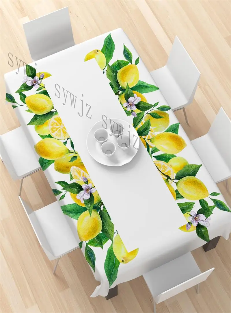 Mantel-Rectangular-con-patr-n-de-lim-n-mantel-antimanchas-accesorios-de ...