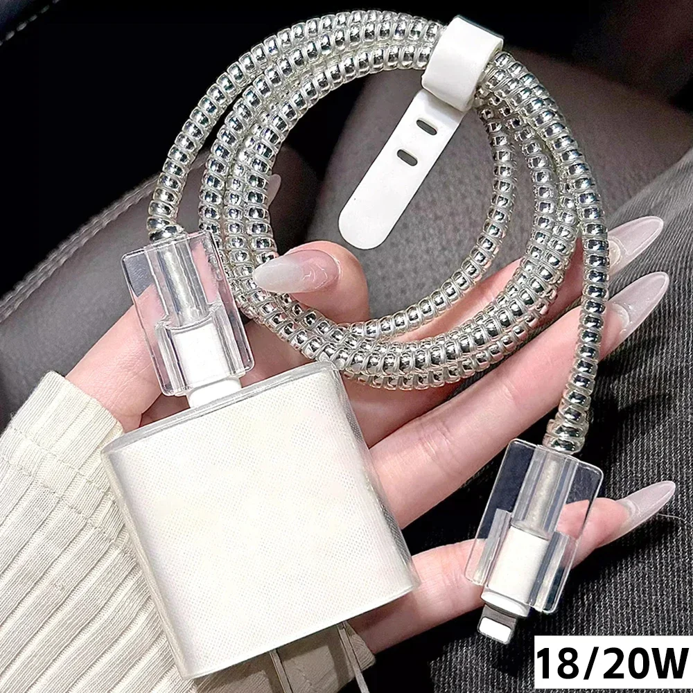 Transparent-Charger-Protectors-Set-for-Apple-18-20W-Clear-Cable-Winder ...