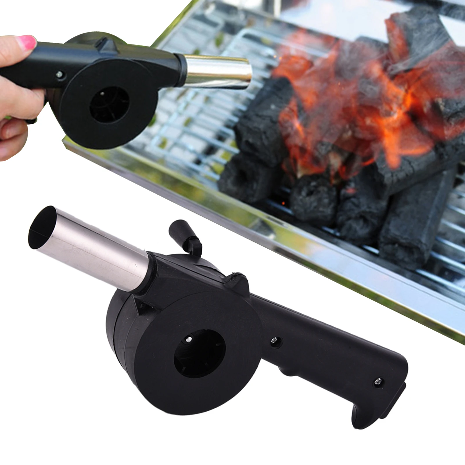 Hand Crank Fan Air Blower Portable Mini Outdoor Cooking BBQ Fan Air ...