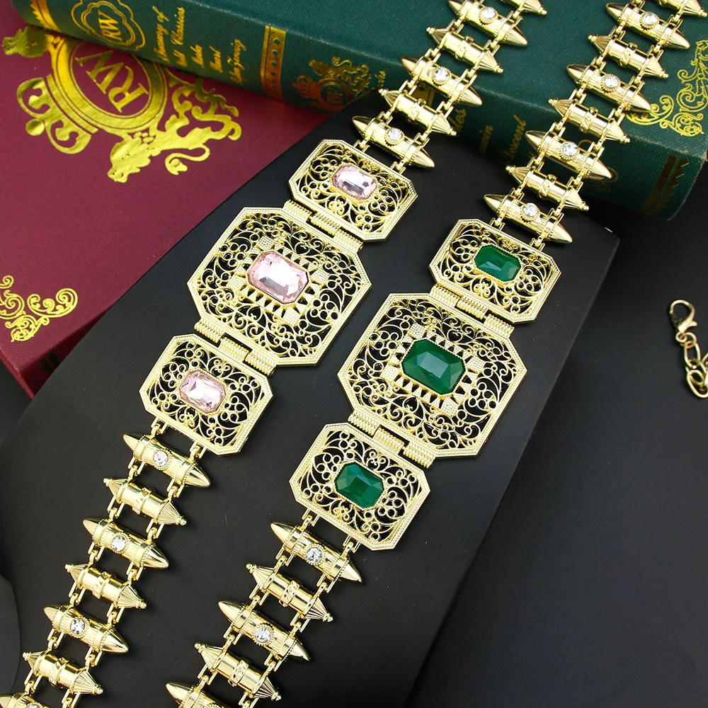 Sunspicems-Square-Crystal-Morocco-Belt-Waist-Chain-for-Women-Gold-Color ...