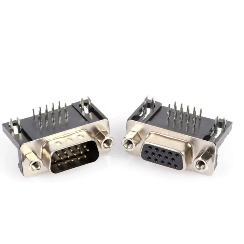 VGA Socket DB15 90-Degree Curved Needle Soldering Block HDR15 DR15 Male ...