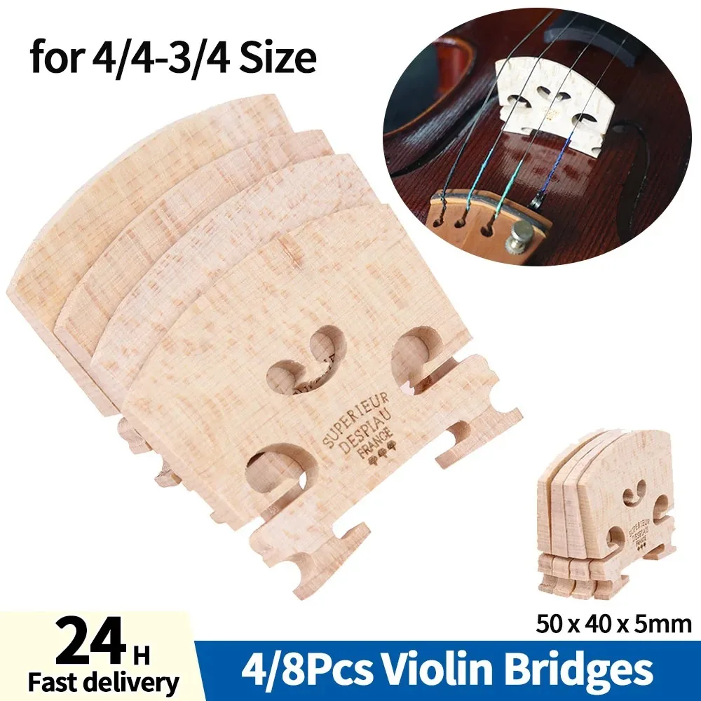 4-8Pcs-Violin-Bridge-Handmade-Maple-Wood-Violin-Steady-Bridge ...