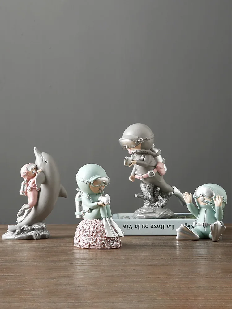 Nordic diver model modern Resin Arts and Crafts desk decor miniature ...