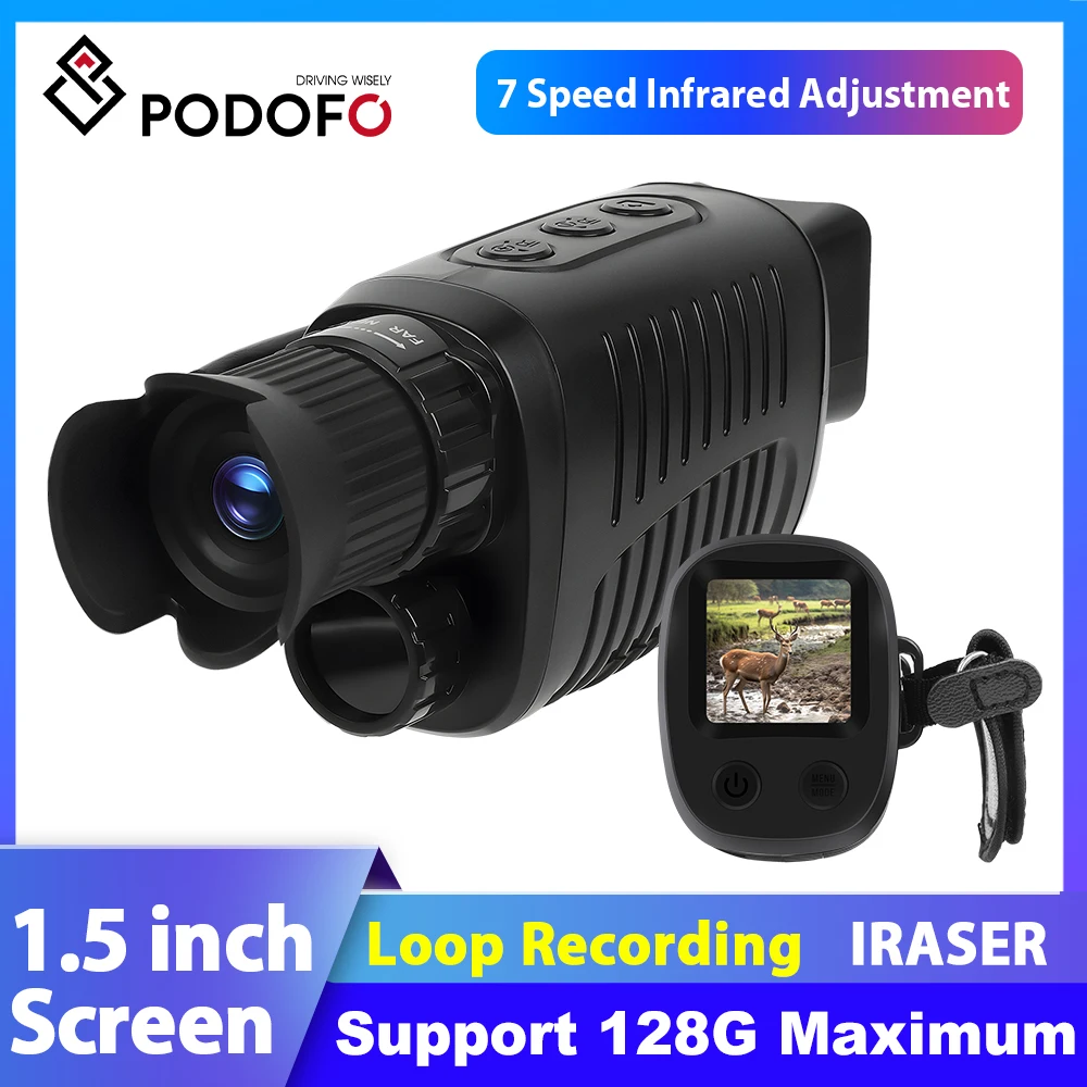 Podofo-Car-DVR-Monocular-Night-Vision-Device-DVR-5X-Digital-Zoom-7X ...