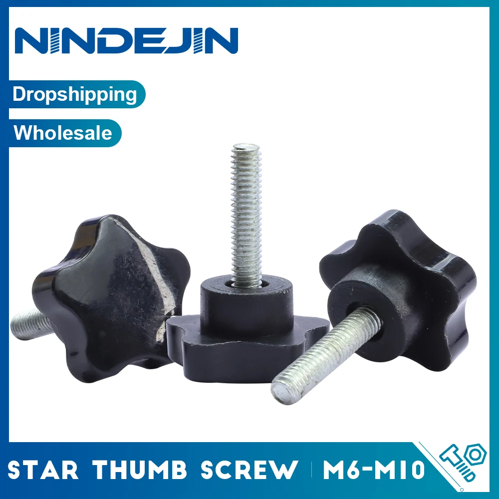 NINDEJIN-2-5pcs-Star-Shape-Clamping-Handle-Screw-Bolt-M6-M8-M10-Carbon ...