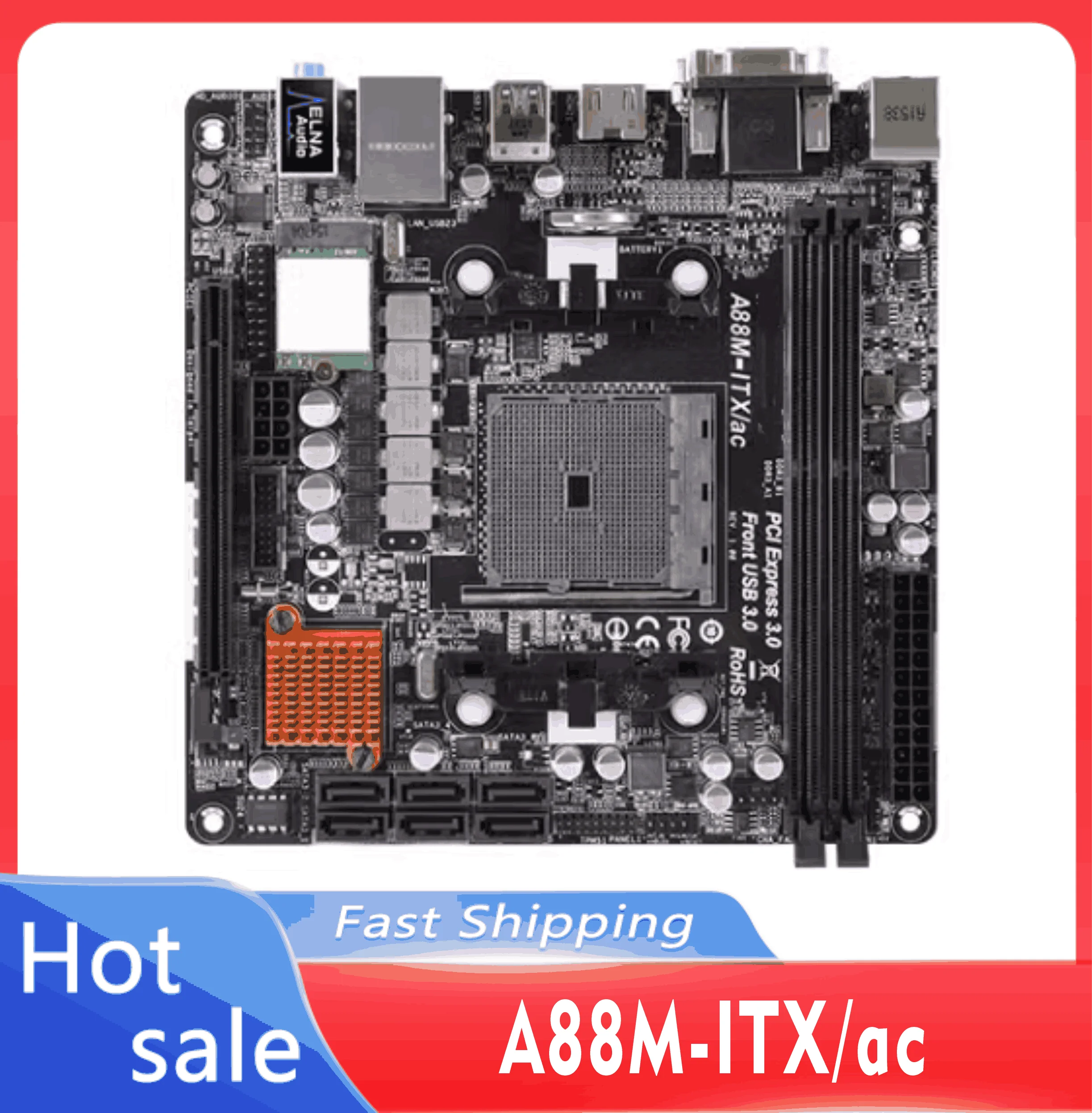 A88X A88M-ITX/ac FM2+ 2xDDR3 32GB HDMI SATA3 6.0 USB 3.1Mini-ITX 100% ...