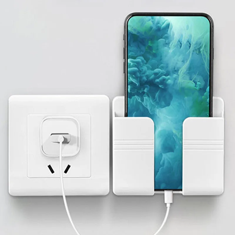 Remote-Controller-Box-Wall-Mounted-Plastic-Phone-Charging-Holder-Punch ...