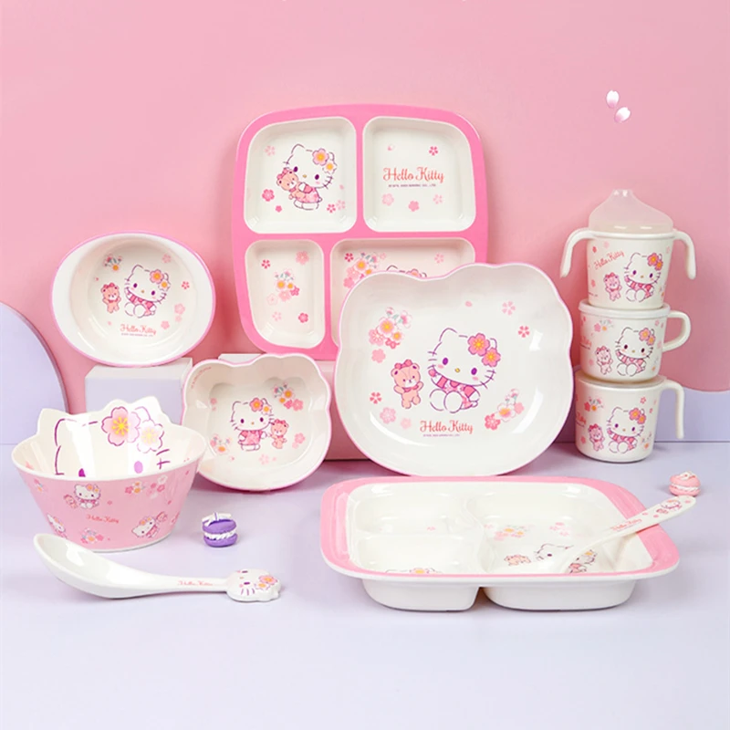 Cartoon Hello Kitty Kids Kawaii Tableware Set – Kawaii Store ...