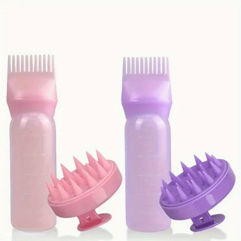 2pcs/Set Silicone Hair Comb With Root Comb Applicator Bottle Set Hair ...