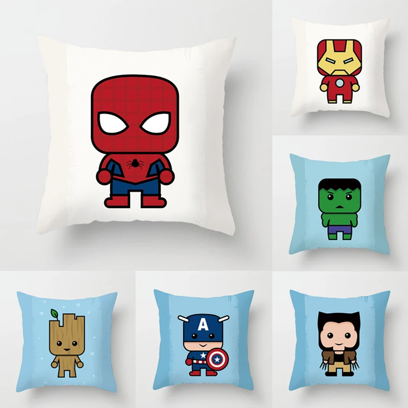 Marvel Cartoon Action Figure Pillow Case Children's Anime Figure Spider ...