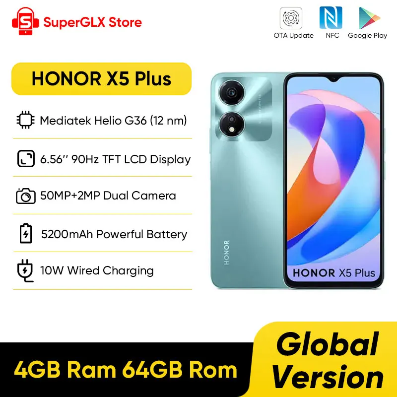 Honor-X5-Plus-versi-Global-6-56-inci-90Hz-tampilan-kenyamanan-mata-RAM ...