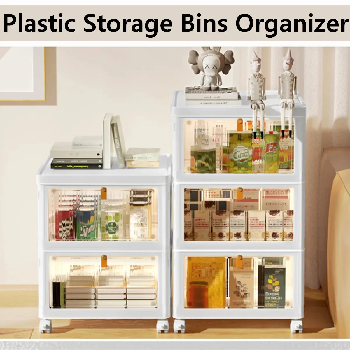 Durable-Folding-Storage-Bins-Organizer-2-Tier-Stackable-Bins-with-Lids ...
