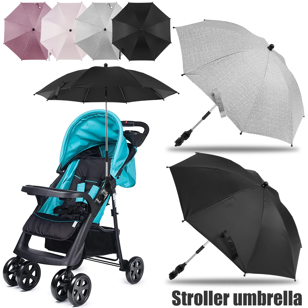 Universal-Baby-Stroller-Umbrella-360-UV-Protection-Pram-Umbrella ...