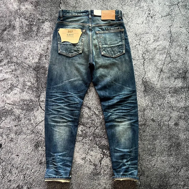 Amekaji-American-Casual-Vintage-Heavy-Wash-Stretch-Denim-Jeans-for-Men ...