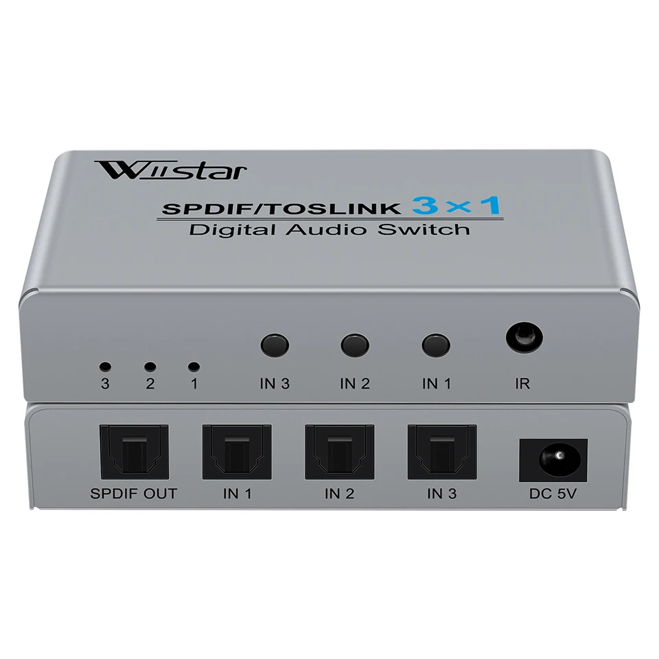 Wiistar 3 Port Optical Switcher with 3 way Spdif Toslink Optical ...