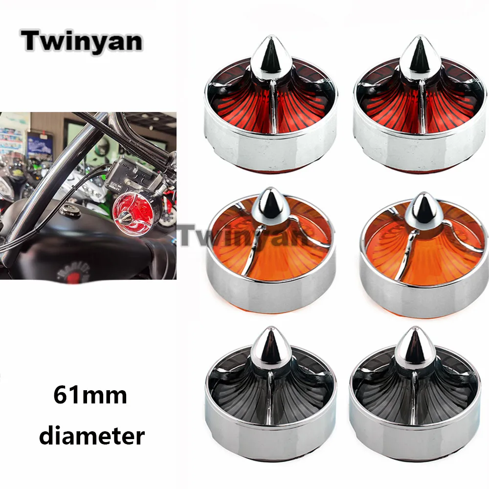 61mm Pair Motorcycle Turn Signal Bezels Cover Indicator Lens Cover for ...