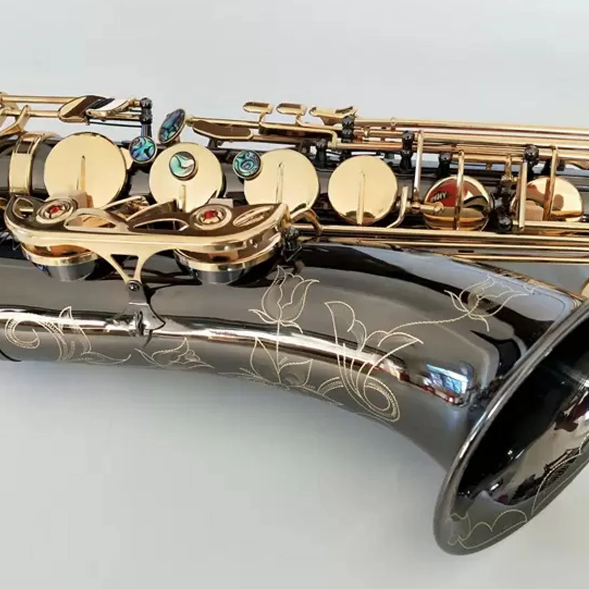 Tenor-037-Saxophone-Bb-Tuning-Black-Nickel-Gold-Abalone-Keys-One-to-One ...