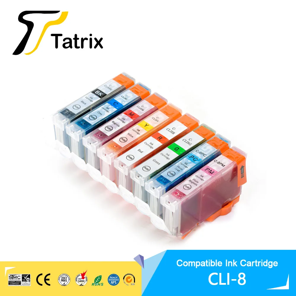 8PK-8-Colors-CLI-8-CLI8-With-Chip-Compatible-Ink-Cartridge-For-Canon ...