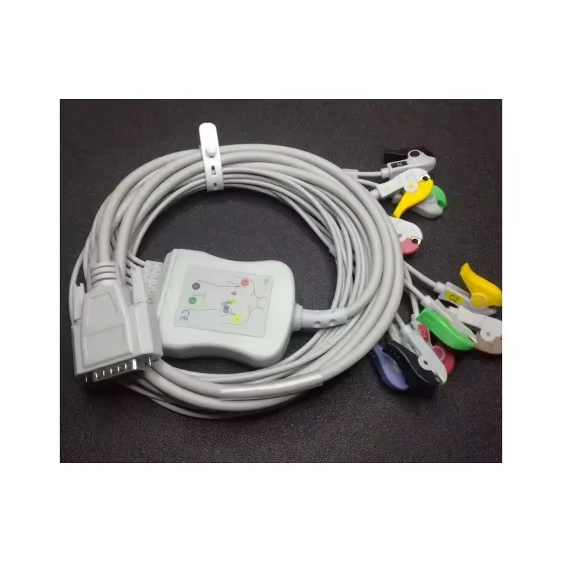 CONTEC EKG Cable 3 12 10 derivaciones botón/Cable Banana ECG para ECG ...