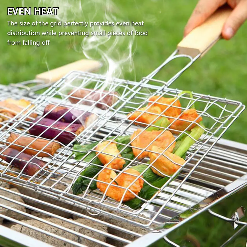 Barbecue Net Stainless Steel Barbecue Grilling Basket Fish Shrimp ...