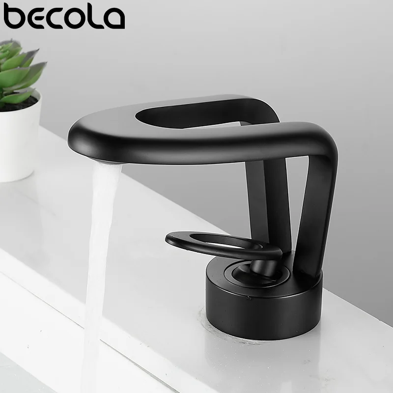 Becola-2023-New-Black-Chrome-Bathroom-Basin-Faucet-Brass-Single-Handle ...