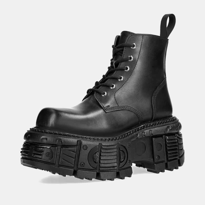 Zapatos-Retro-Rock-para-hombre-y-mujer-botas-de-cuero-Punk-oscuro-con ...