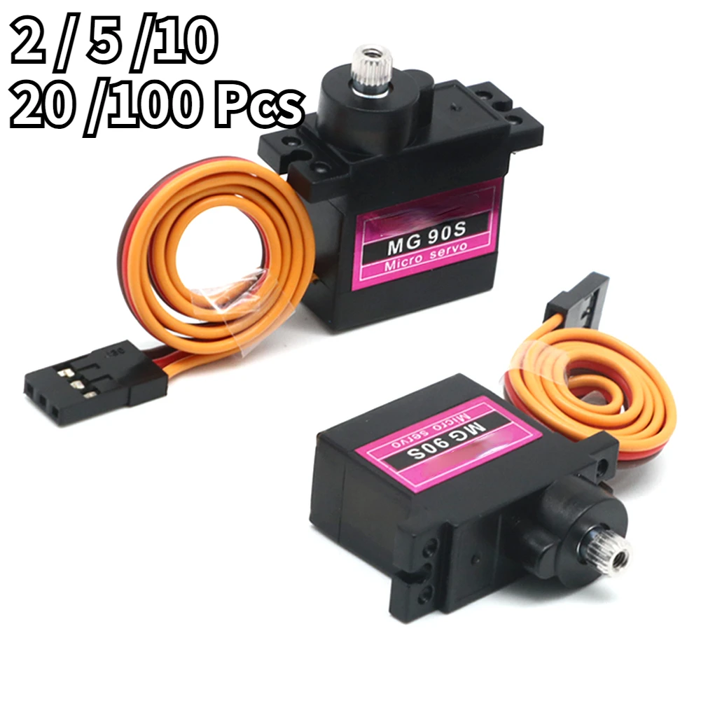 2-5-10-20-100-Pcs-MG90S-All-Metal-Gear-9g-Servo-SG90-Upgraded-Version ...