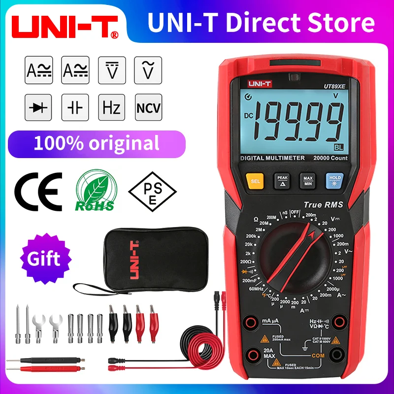 UNI-T-True-RMS-Multimeter-UT89XD-UT89X-Digital-Professional-Electrical ...