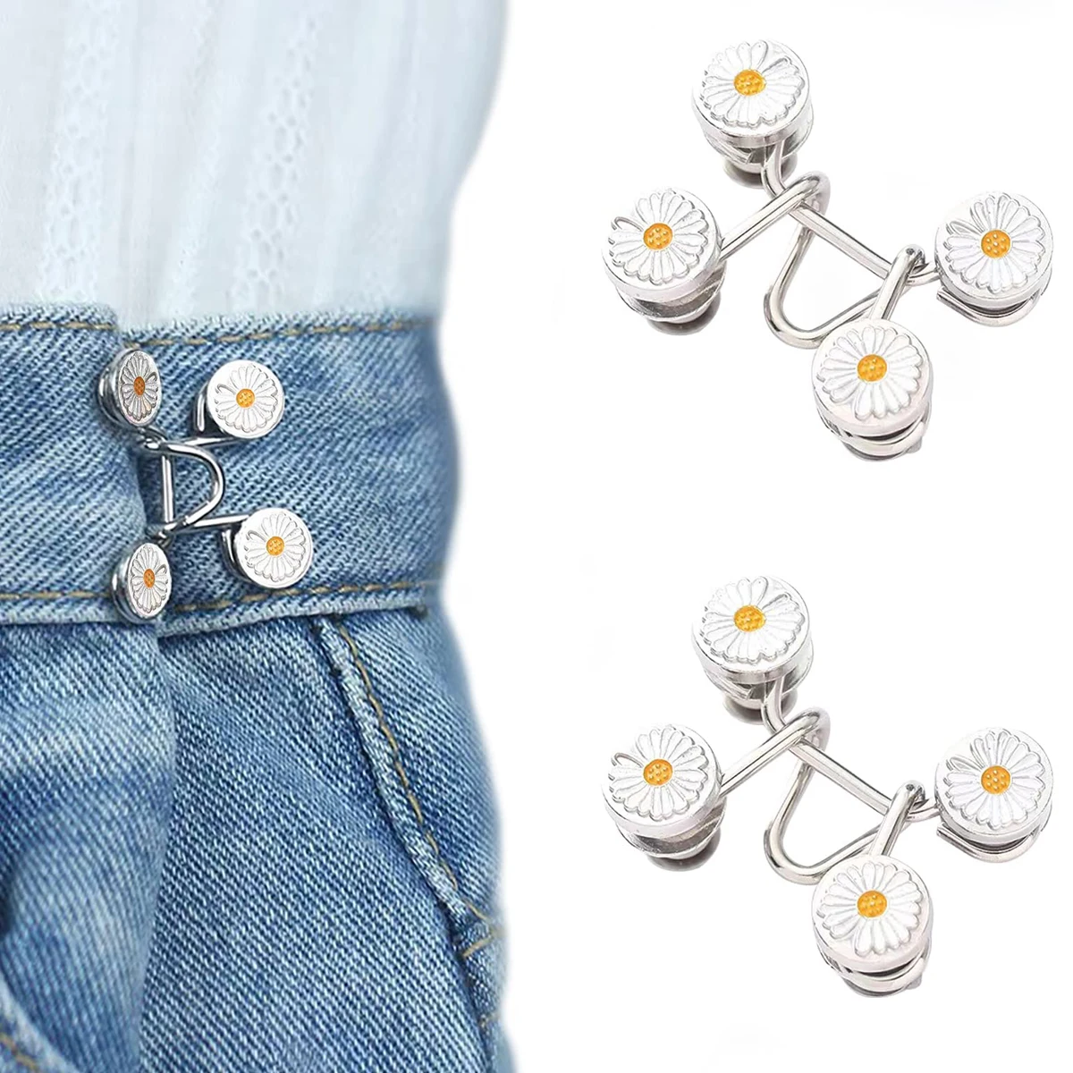 Detachable Metal Buttons Pearl Snap Fastener Pants Pin Retractable ...