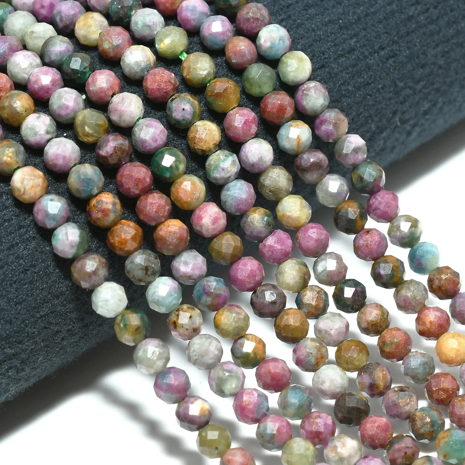 Natrual Ruby in Fuchsite Faceted Round Beads 3.5mm. Nice Looking ...