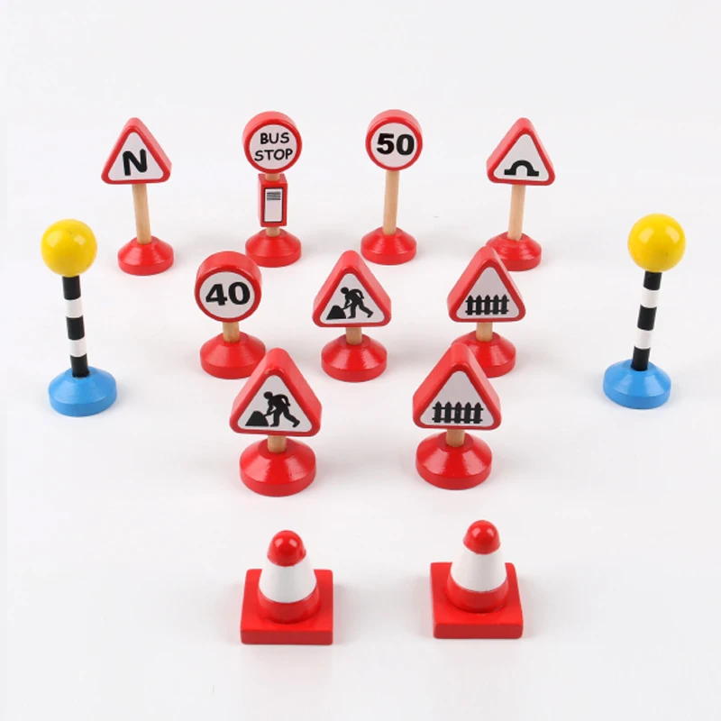 13pcs-Road-Sign-Train-Toys-Railway-Track-Signage-and-Friends-Car-Truck ...