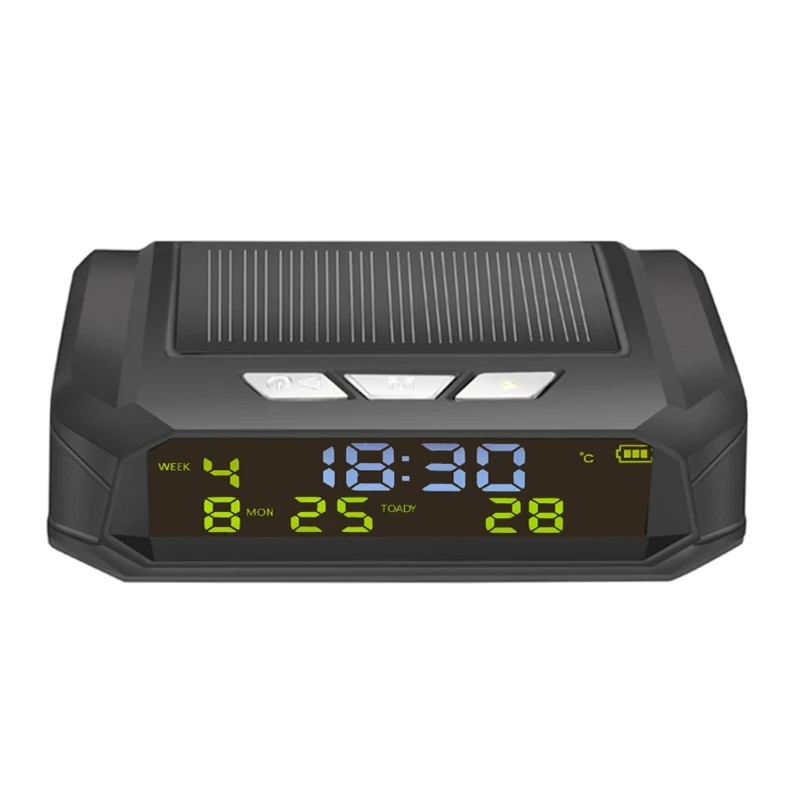 Car-Electronic-Clock-Universal-Car-Clock-Auto-Interior-Accessory-Solar ...