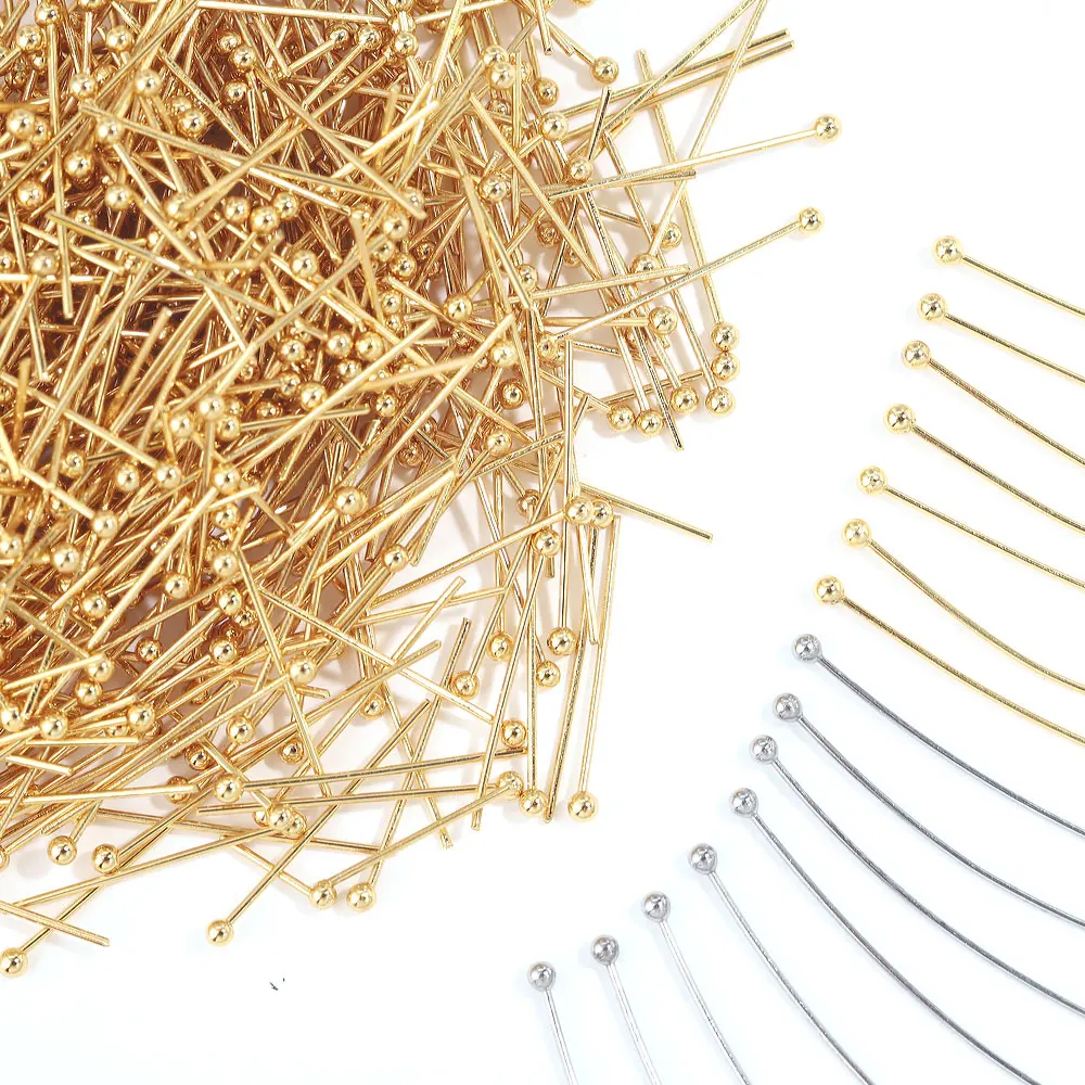 50pcs-Round-Head-Pins-For-Jewelry-Making-Supplies-DIY-Stainless-Steel ...