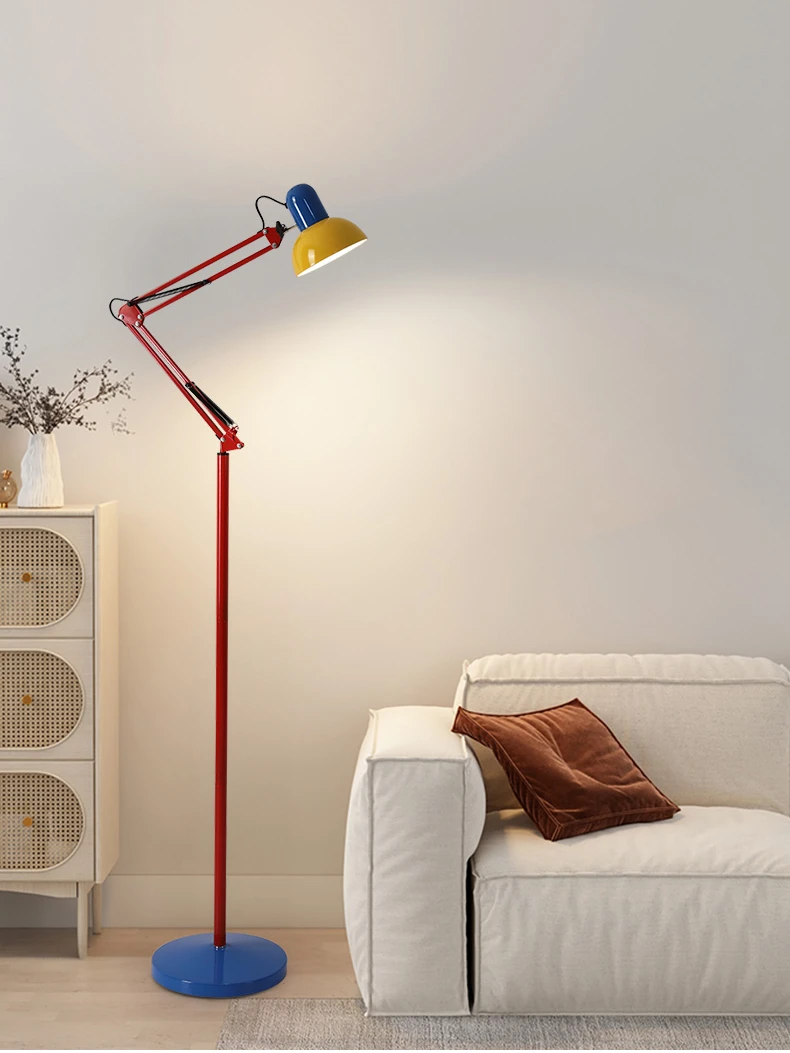 Colorful-Metal-Long-Arm-Floor-Lamp-Retractable-and-Rotatable-Station ...