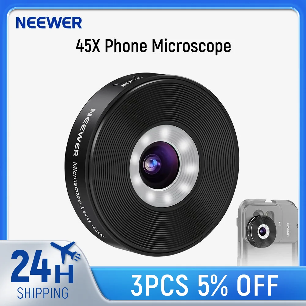 NEEWER-45X-Phone-Microscope-Rechargeable-Close-Up-Zoom-Lens-w-50mAh ...