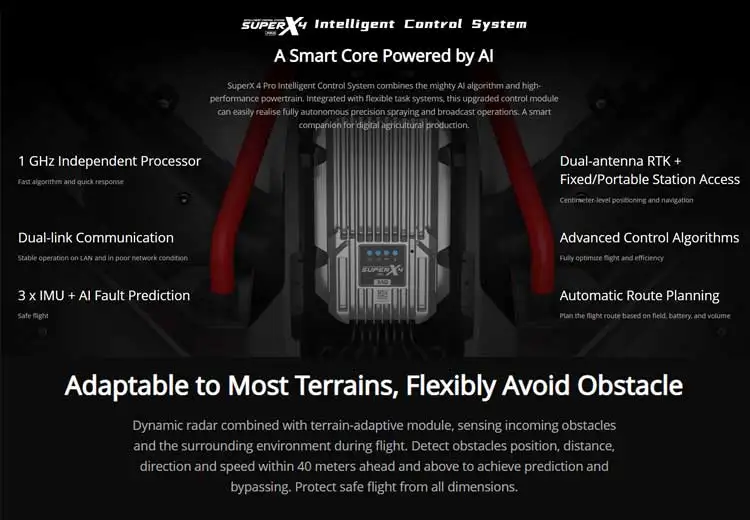 XAG P100 40L Agricultural Drone - Smart Core Powered by AI with Precis ...