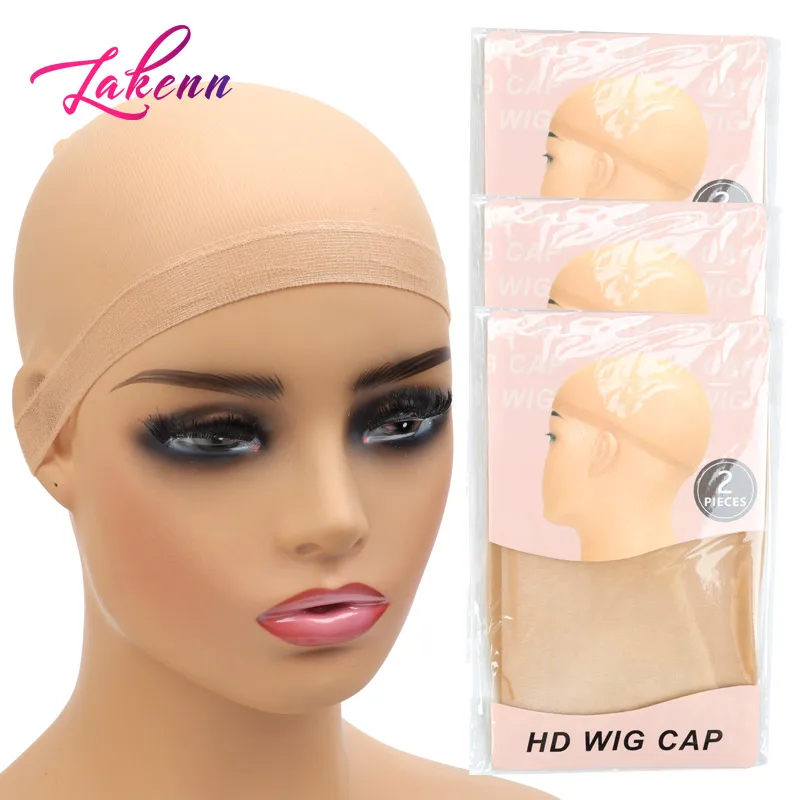 Lakenn HD Wig Cap 1-3Packs Super Thin Stocking Wig Cap for Lace Wigs ...