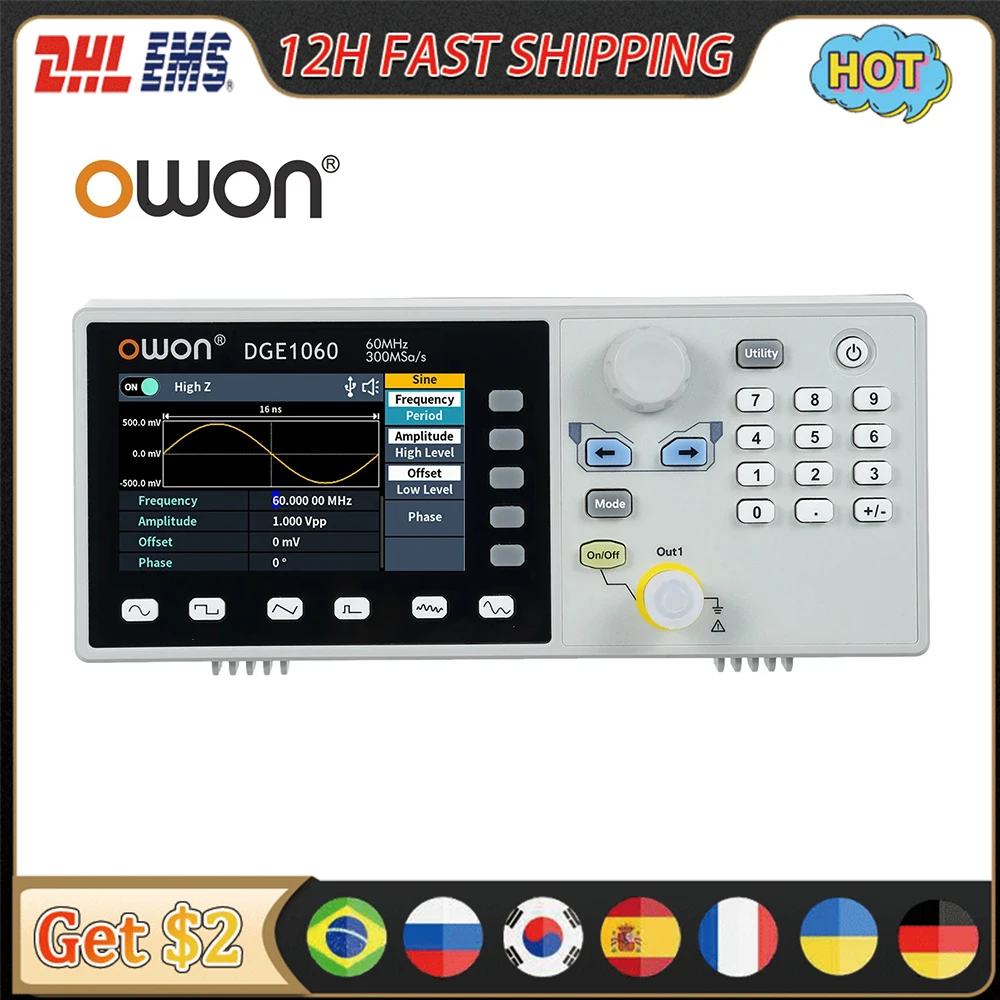 OWON-DGE1060-Arbitrary-Waveform-Signal-Generator-Single-Channel-60MHz ...