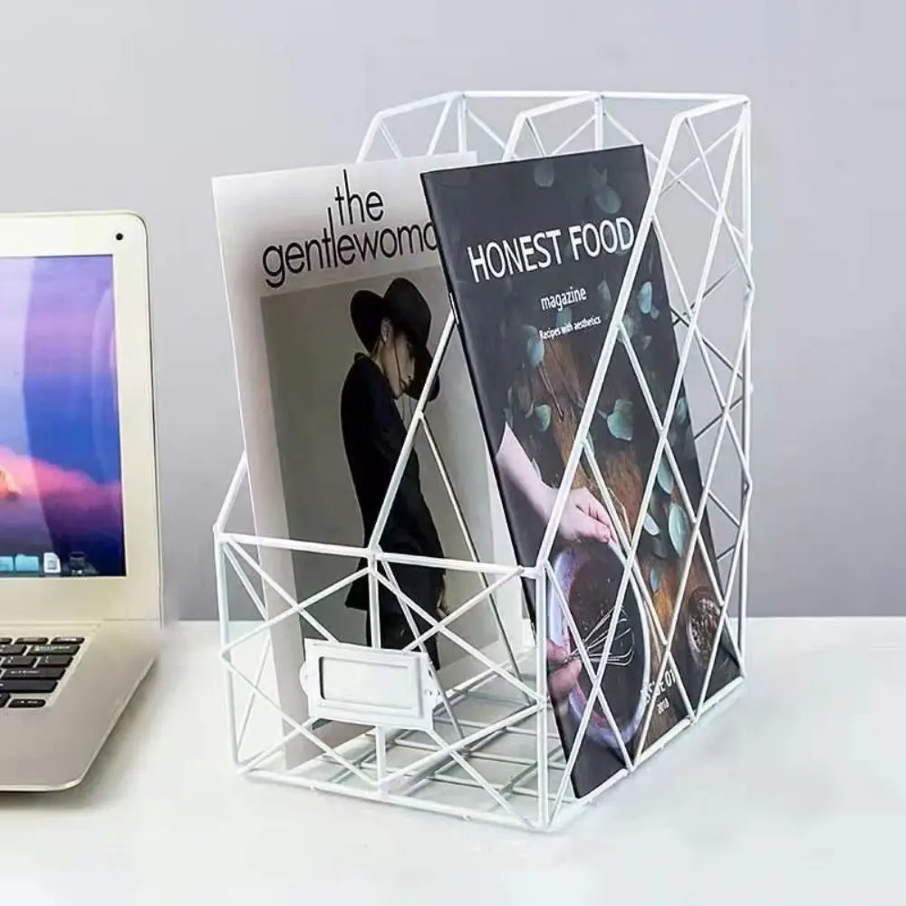 Vertical-Metal-Desktop-File-Shelf-Wrought-Iron-Mesh-Storage-Shelf-High ...