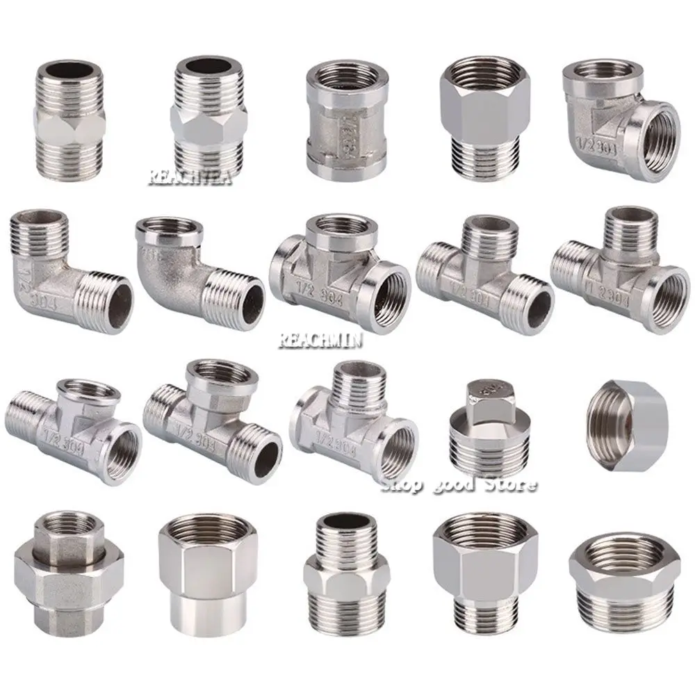 1-2-3-4-BSP-Female-Male-Thread-Tee-Type-Reducing-Stainless-Steel-Elbow ...