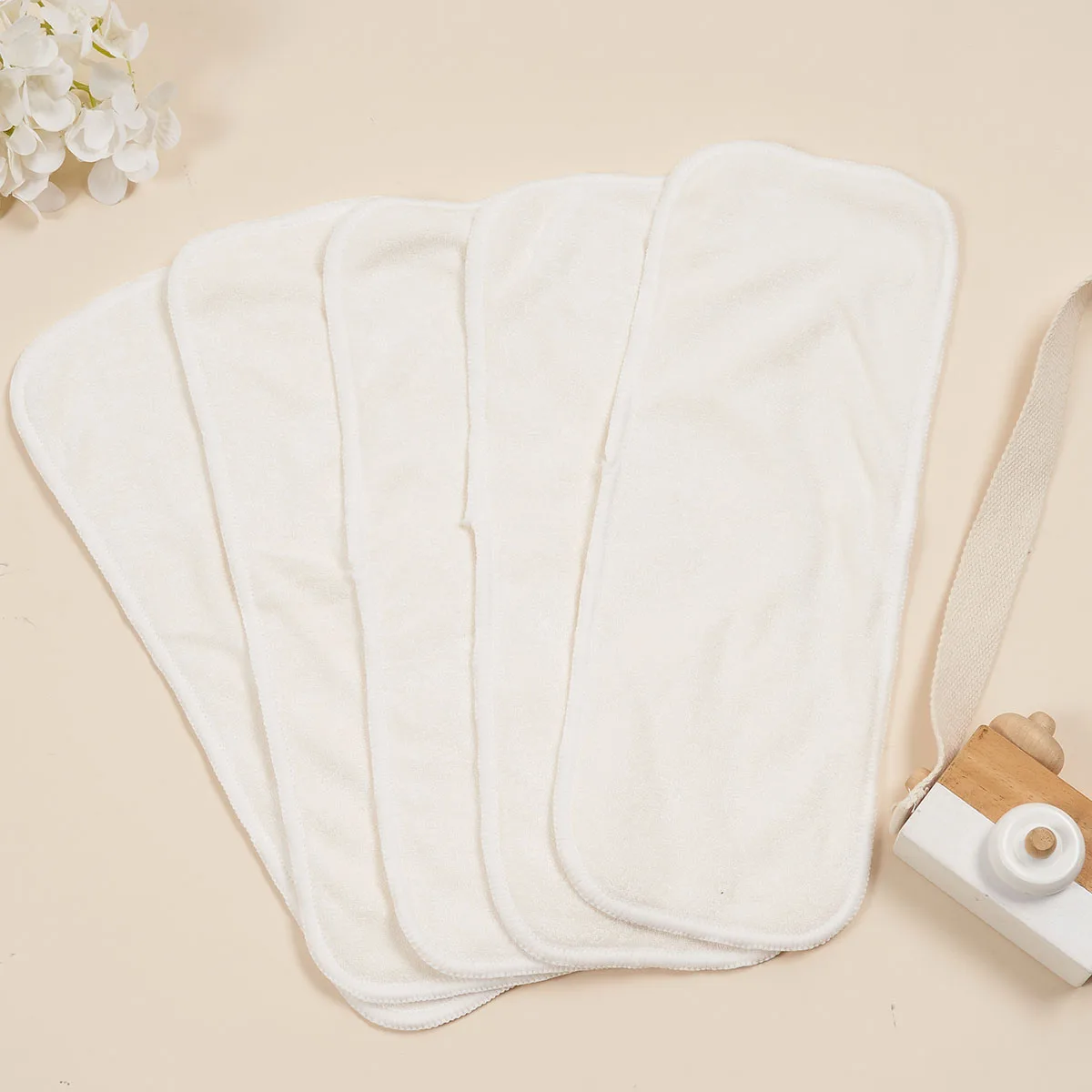 5PCS Cloth Pad 4 Layers Bamboo Fiber Washable Diaper Liner Pad ...