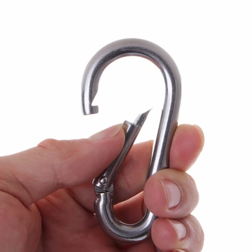 304 Stainless Steel M4-M7 Carabiner Snap Hook Keychain Quick Link Lock ...