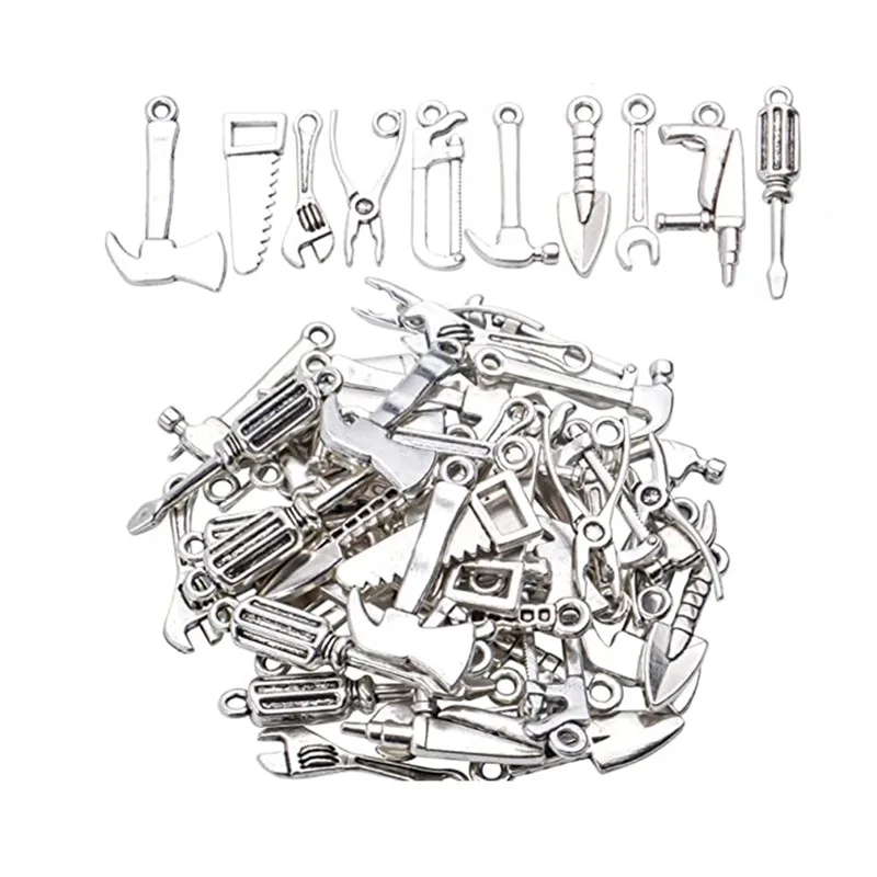 Random 30Pcs Mix Size 7 10 Style Mini Axe Tool Pendant Metal For DIY ...
