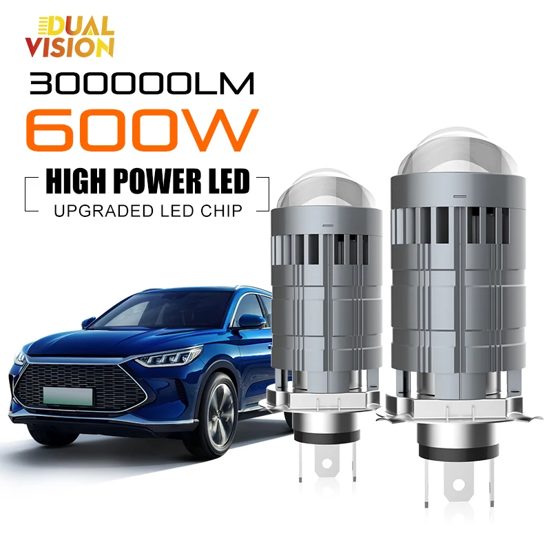 600W-300000LM-Auto-Lamp-Mini-Lens-LED-H4-Bulbs-Headlight-Car-Motorcycle ...
